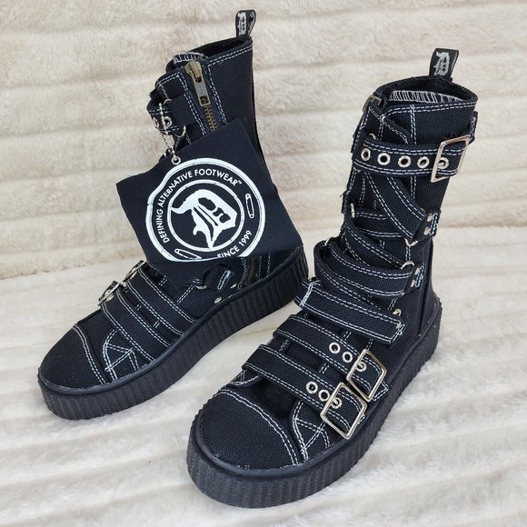 Demonia | Shoes | Demonia Snk 38 Mens High Top Black Canvas Sneaker ...